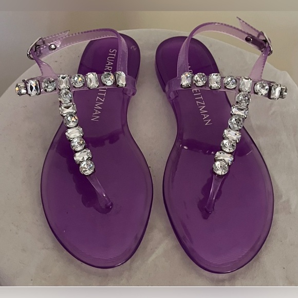 Stuart Weitzman | Shoes | Stuart Weitzman Jelly Thong T Strap Purple ...